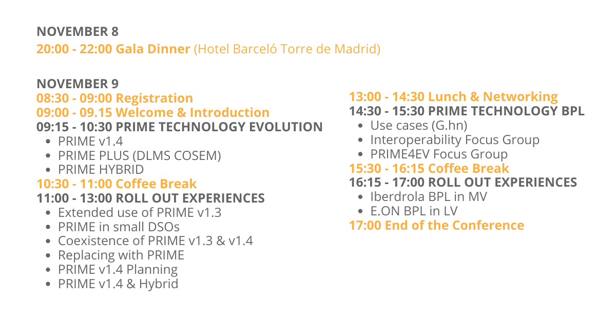 6th Annual PRIME Utility-to-Utility User Group Gala Dinner & Conference ...